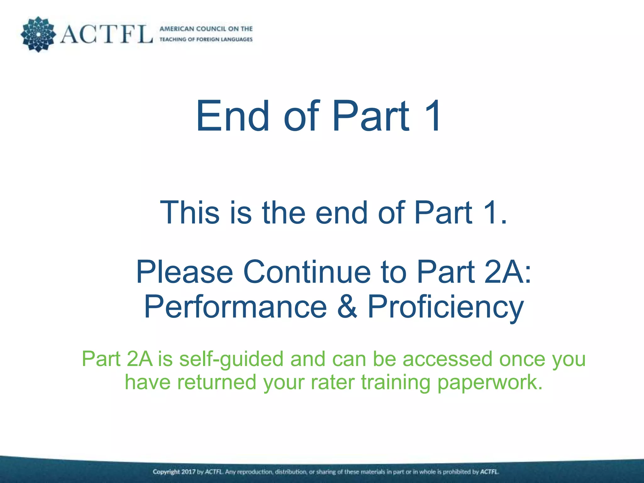Part1: Introduction to AAPPL Rater Training | PPTX