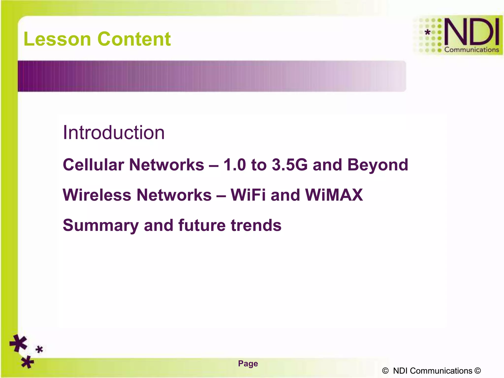 Introduction To Cellular And Wireless Networks | PPTX