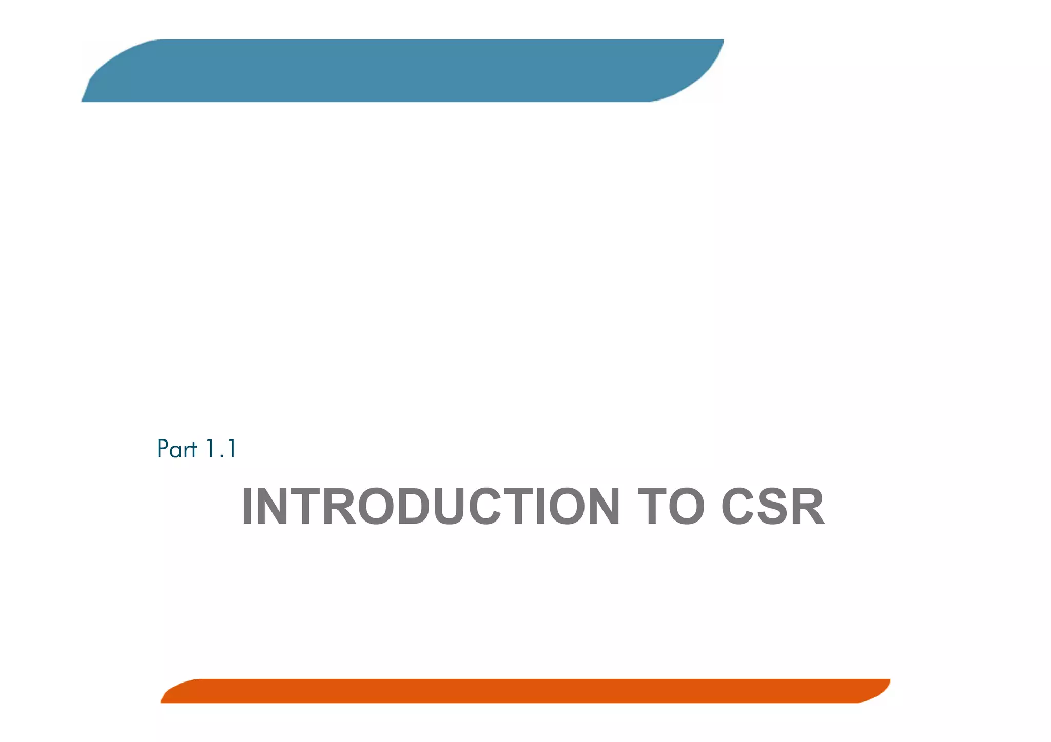 Part 1 introduction to csr | PDF