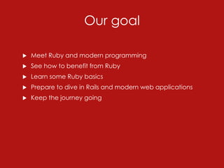 Introduction to Ruby & Modern Programming | PDF