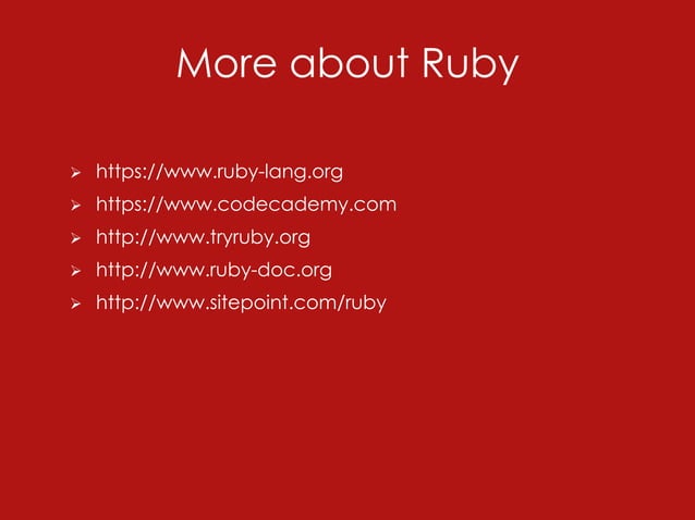 Introduction to Ruby & Modern Programming | PPT