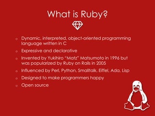 Introduction to Ruby & Modern Programming | PDF