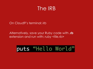 Introduction to Ruby & Modern Programming | PDF