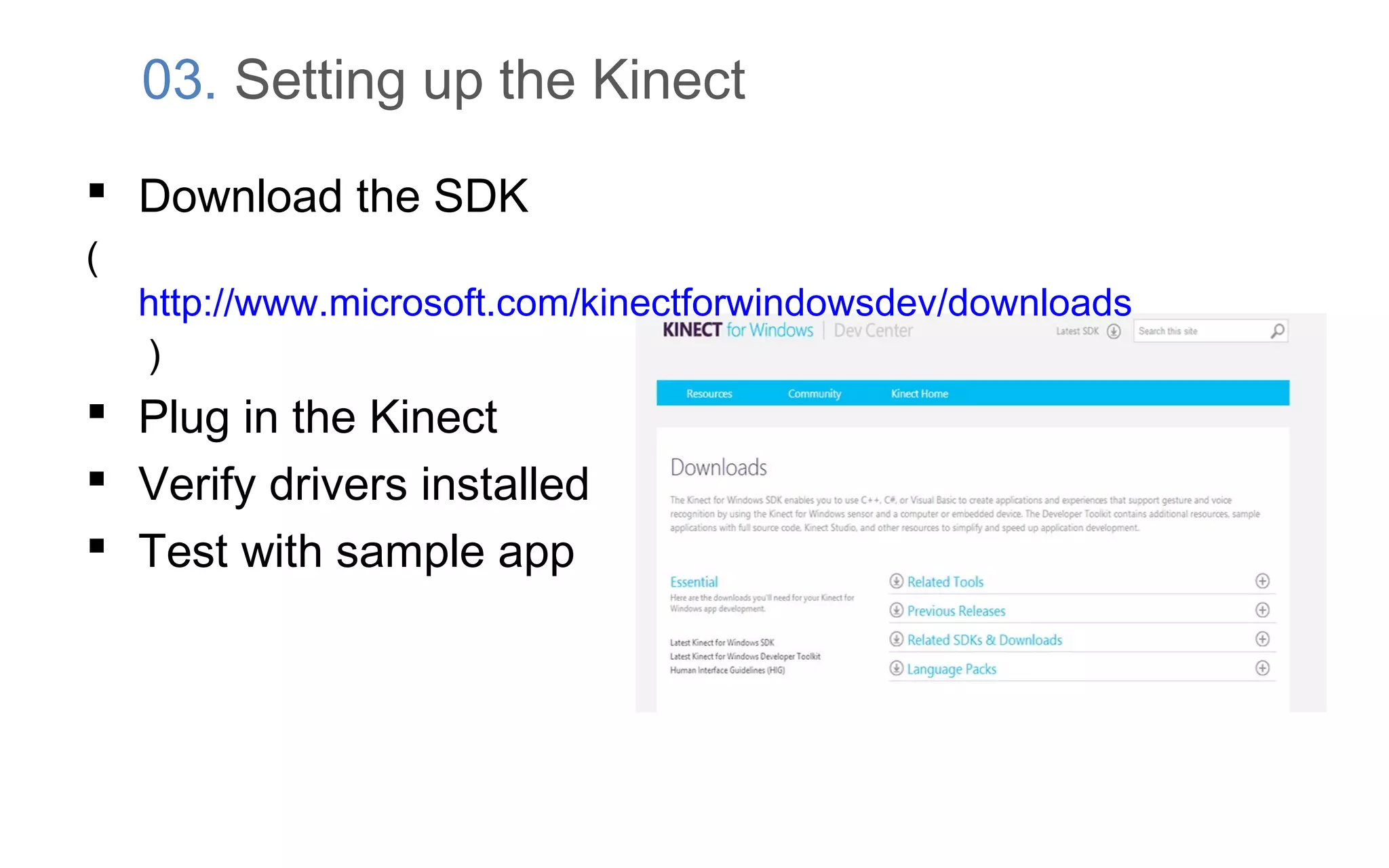Building Kinect Applications Course Getting Started Ppt