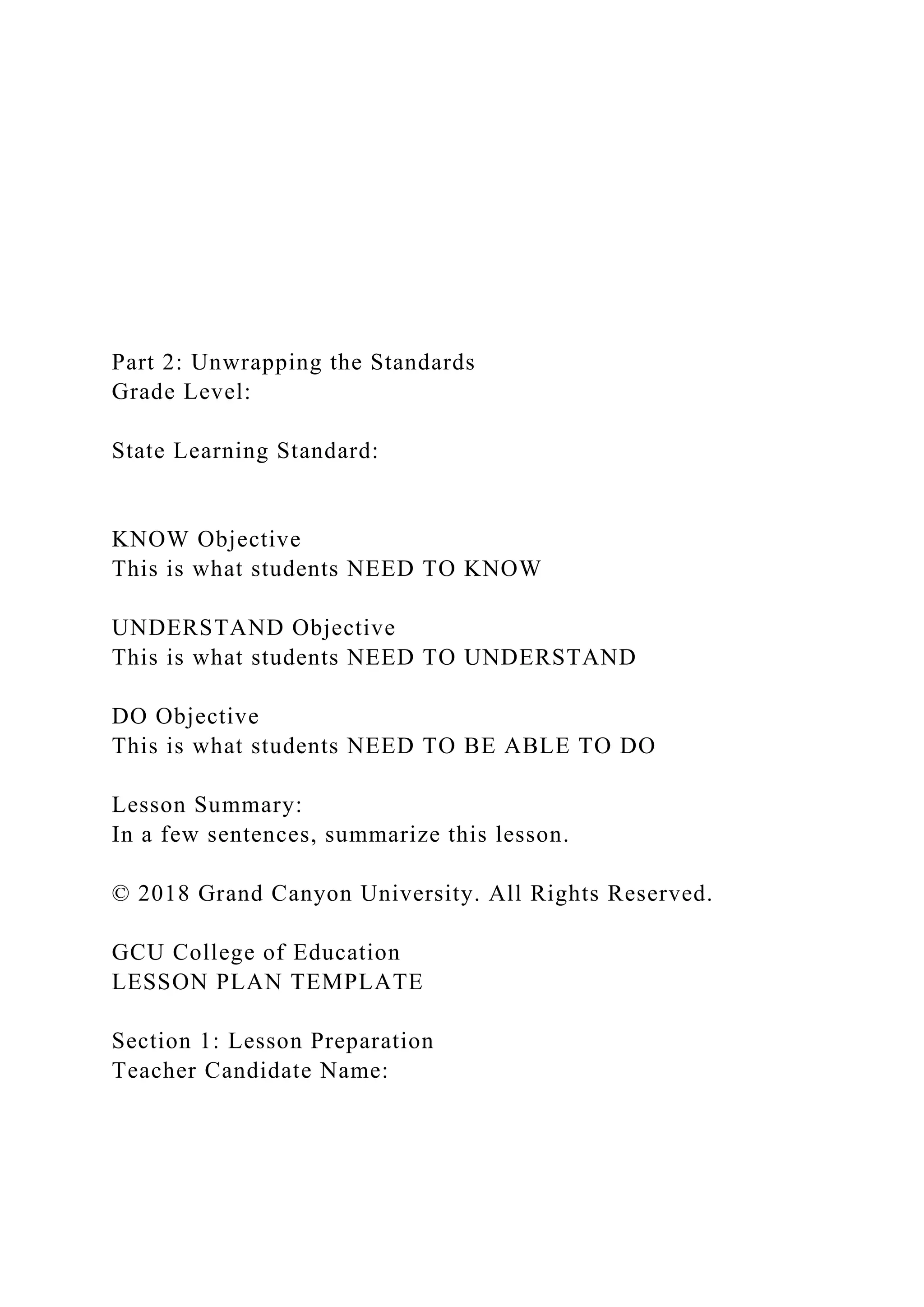 Part 1 Lesson Plan Analysis 30.0 Lesson plan analysis is comp.docx