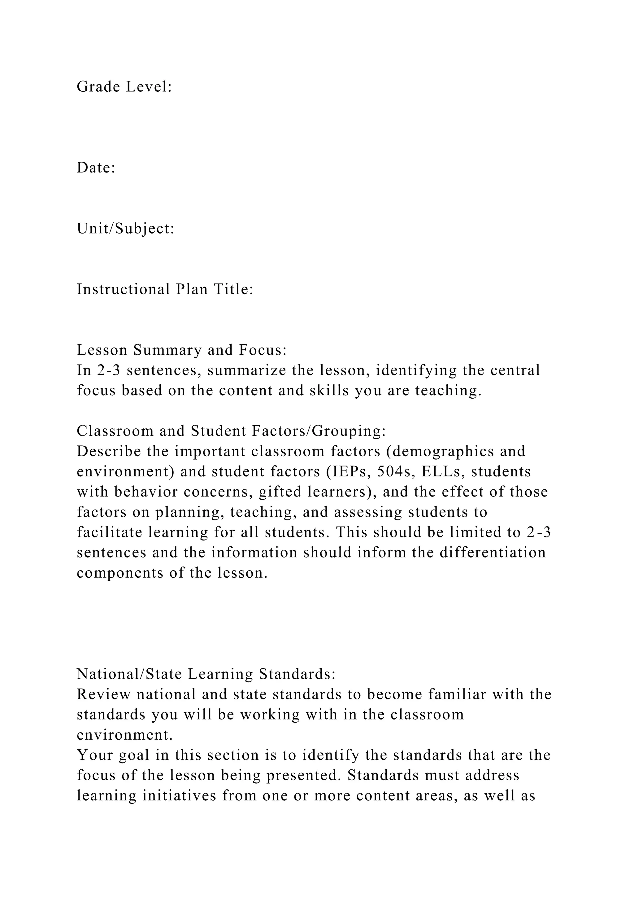 Part 1 Lesson Plan Analysis 30.0 Lesson plan analysis is comp.docx