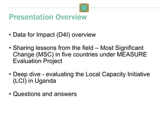 Lessons Learned In Using the Most Significant Change Technique in Evaluation | PPTX