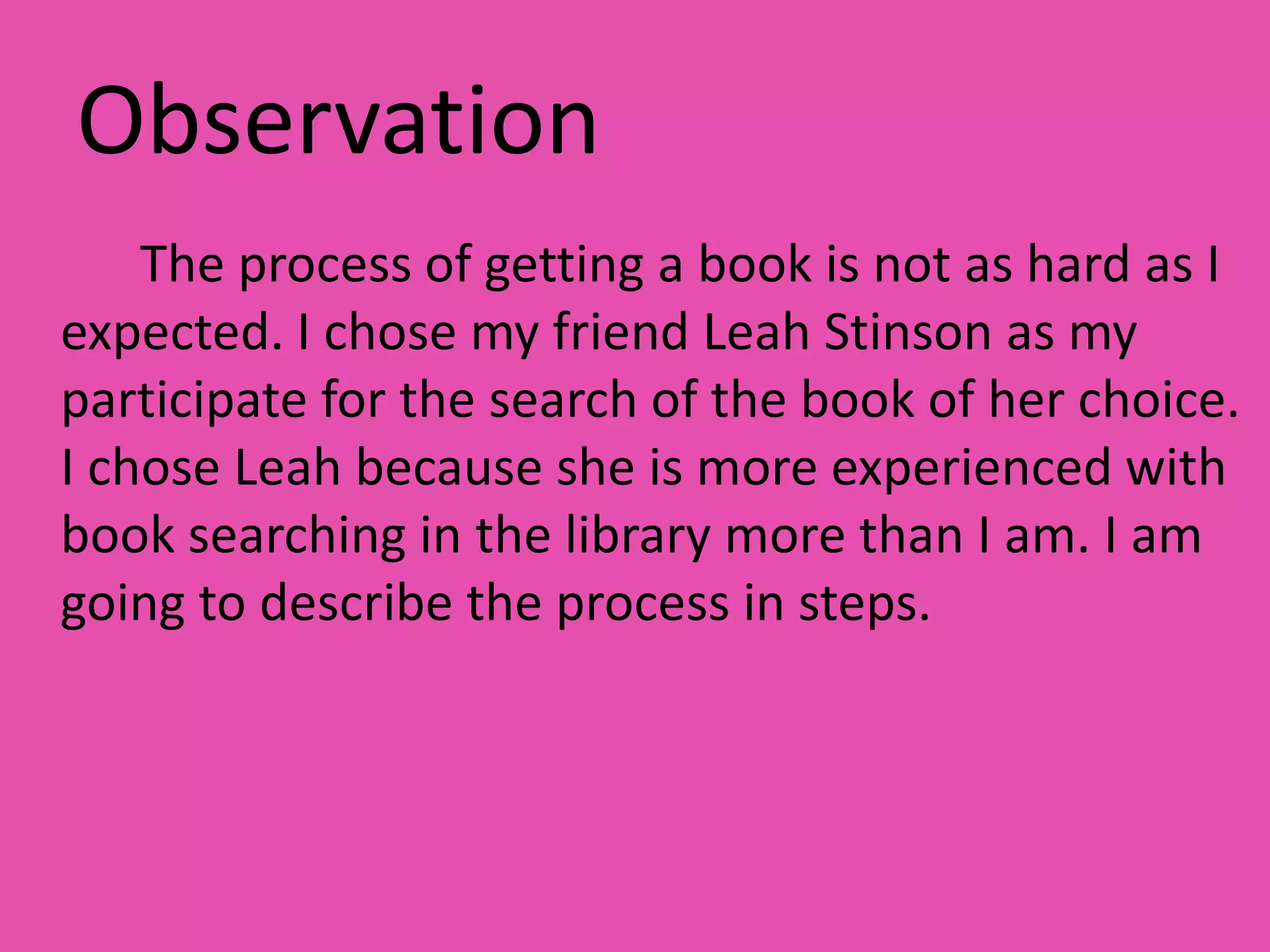 Part 1 observation and interview | PPT
