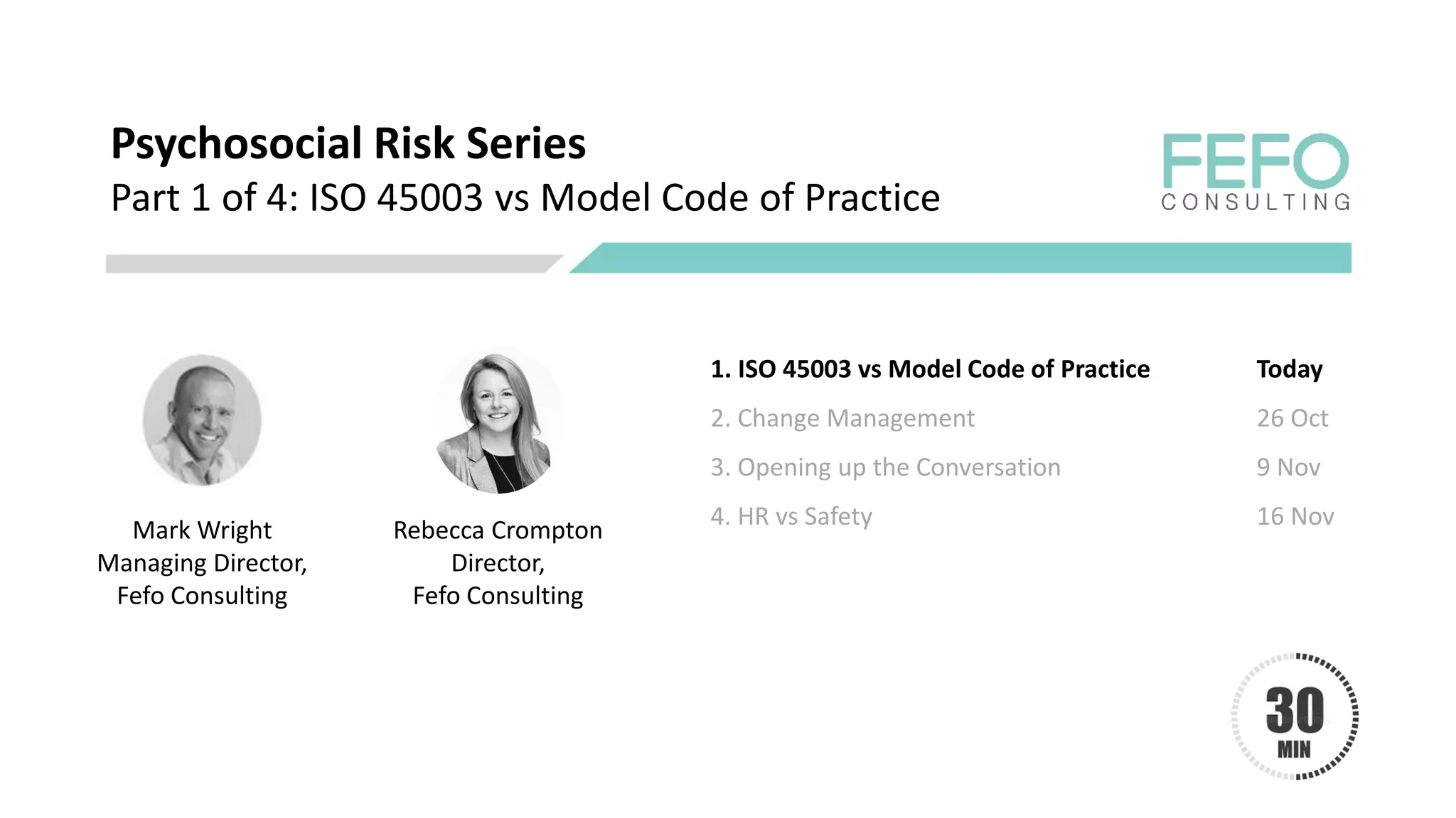 Psychosocial Risk Series – 1. ISO 45003 vs Model Code of Practice | PDF