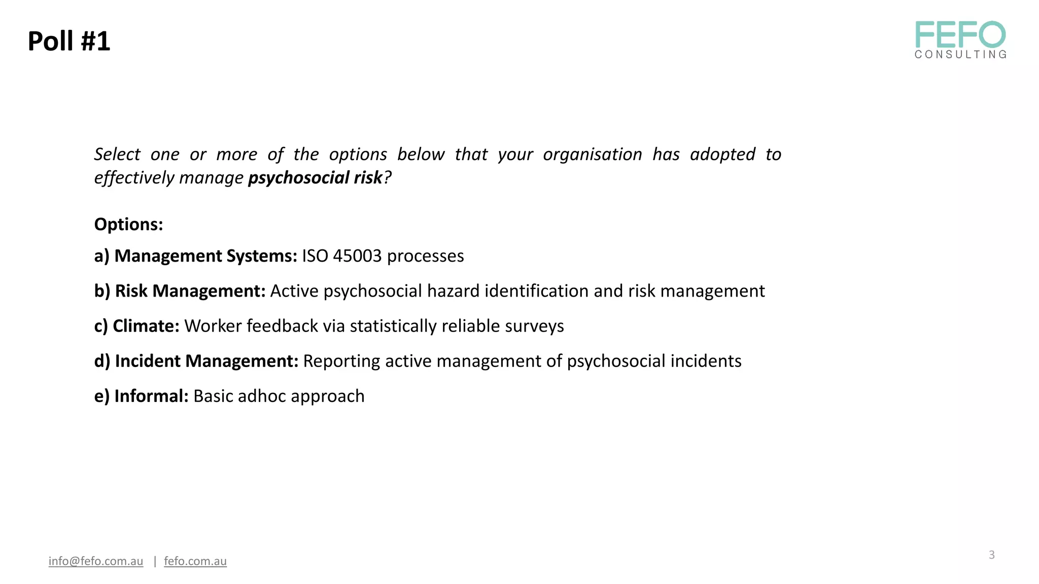Psychosocial Risk Series – 1. ISO 45003 vs Model Code of Practice | PDF