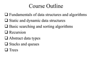 Data Structures- Part1 overview and review | PPT