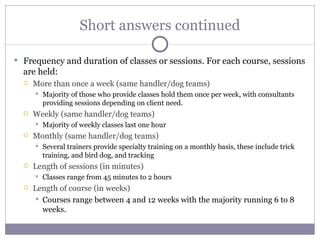 Dog Trainer Practices - Pilot Survey | PPT | Dogs | Pets