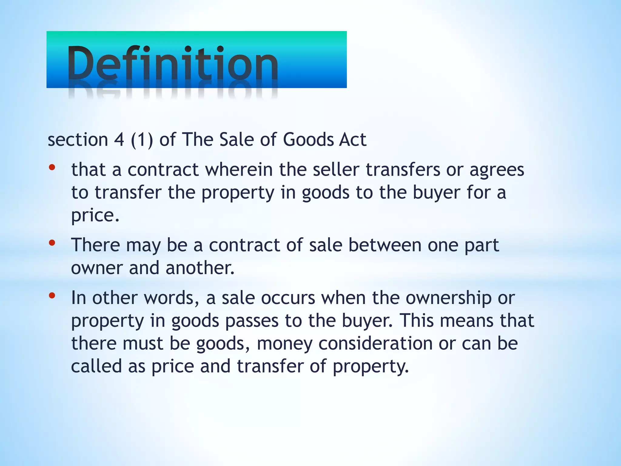 Sale of goods | PPTX