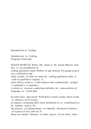 Part 1The Analysis and Interpretation of Qualitative Data Th.docx