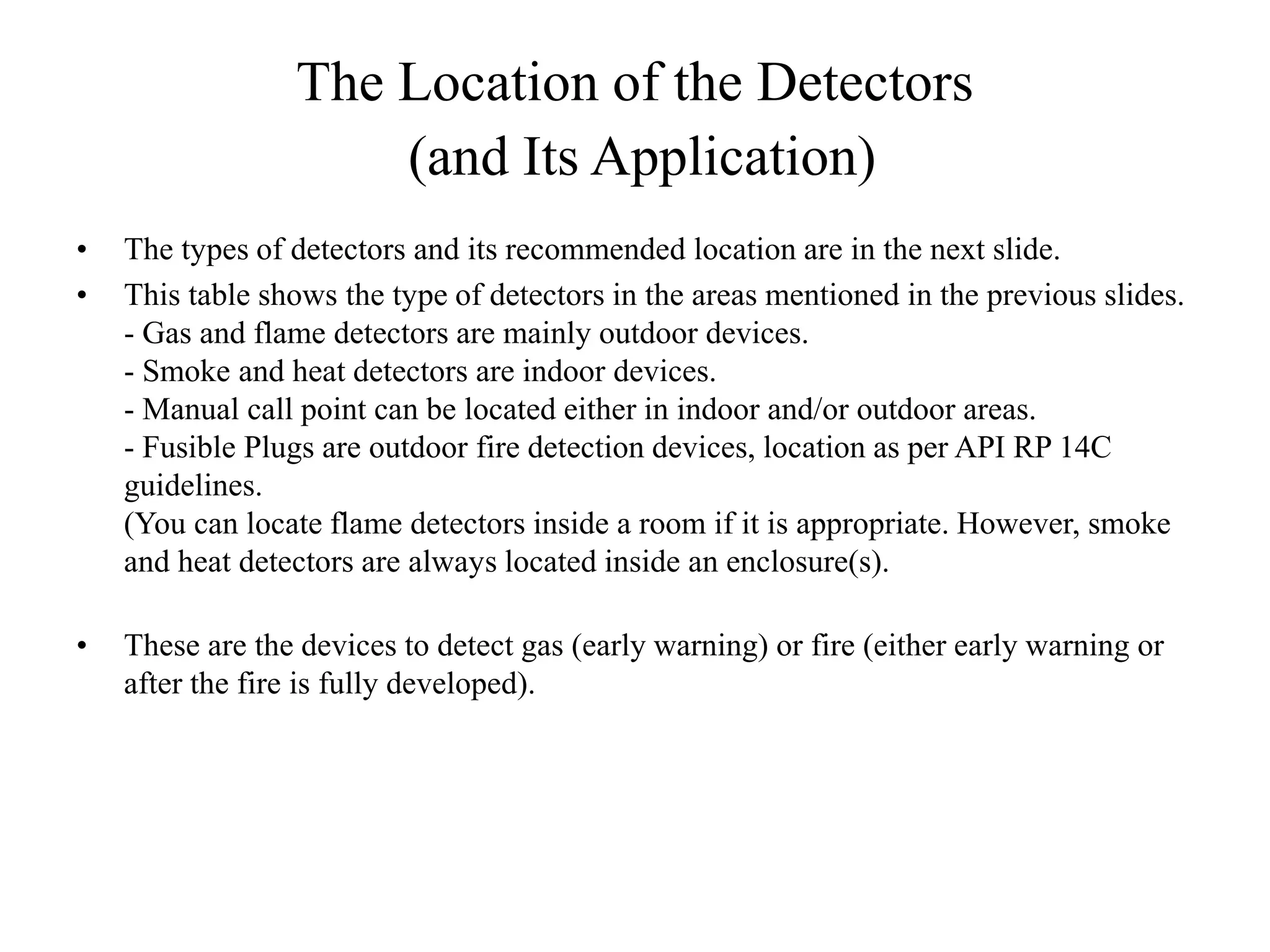 Fire and Gas Detection System : Part 1_The Field Devices and Its Panels ...