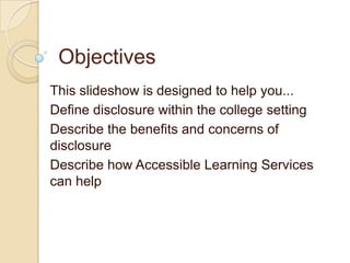 Part 1 to disclose or not to disclose | PPTX