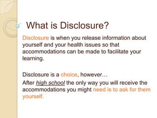 Part 1 to disclose or not to disclose | PPTX