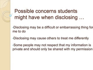 Part 1 to disclose or not to disclose | PPTX