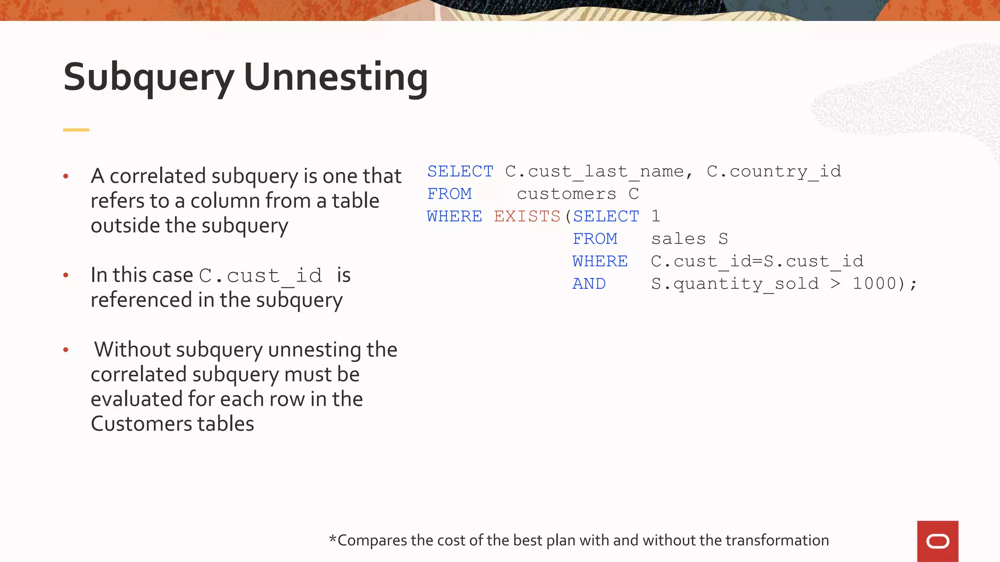 Part1 Of Sql Tuning Workshop Understanding The Optimizer Ppt