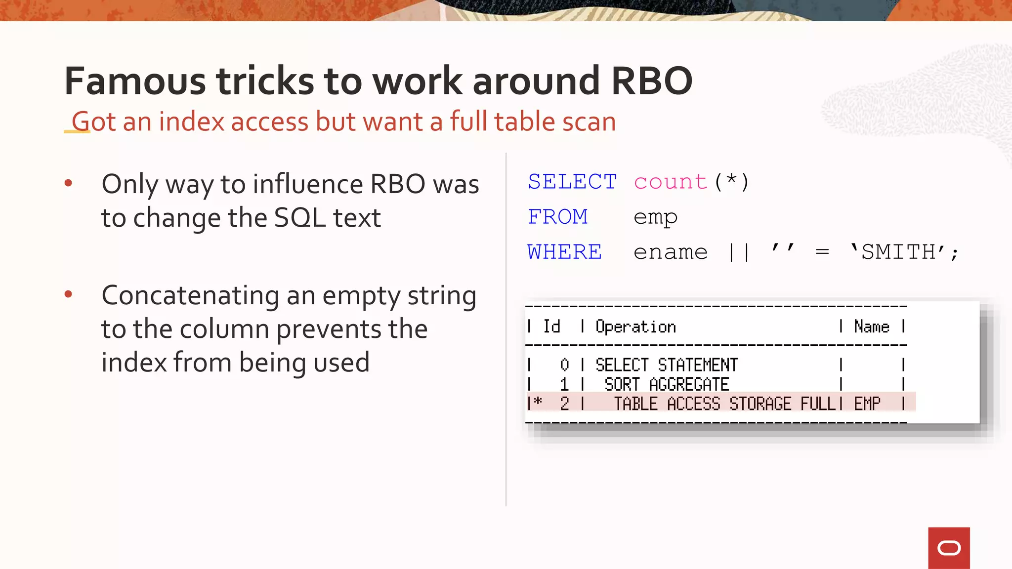 Part1 Of Sql Tuning Workshop Understanding The Optimizer Ppt