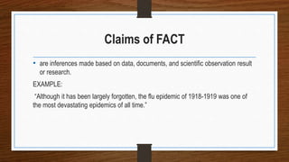 Part 1 unit 2 lesson 2 claims in written text | PPTX