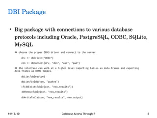 Los Angeles R users group - Dec 14 2010 - Part 2 | PDF | Databases | Computer Software and ...
