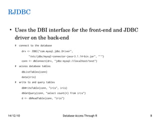 Los Angeles R users group - Dec 14 2010 - Part 2 | PDF | Databases | Computer Software and ...