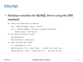Los Angeles R users group - Dec 14 2010 - Part 2 | PDF | Databases | Computer Software and ...