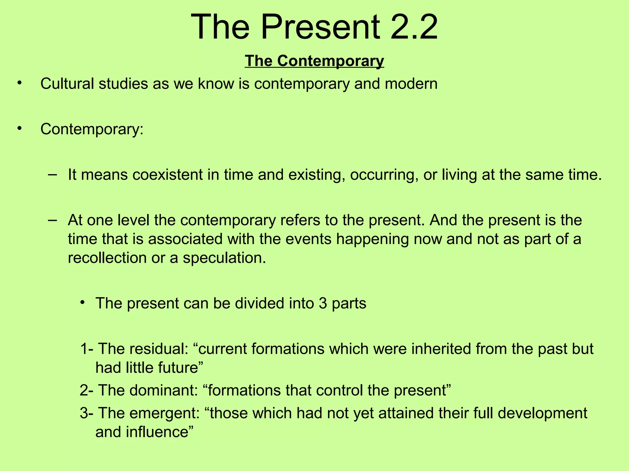 Cultural Studies Part 2 TIME | PPT