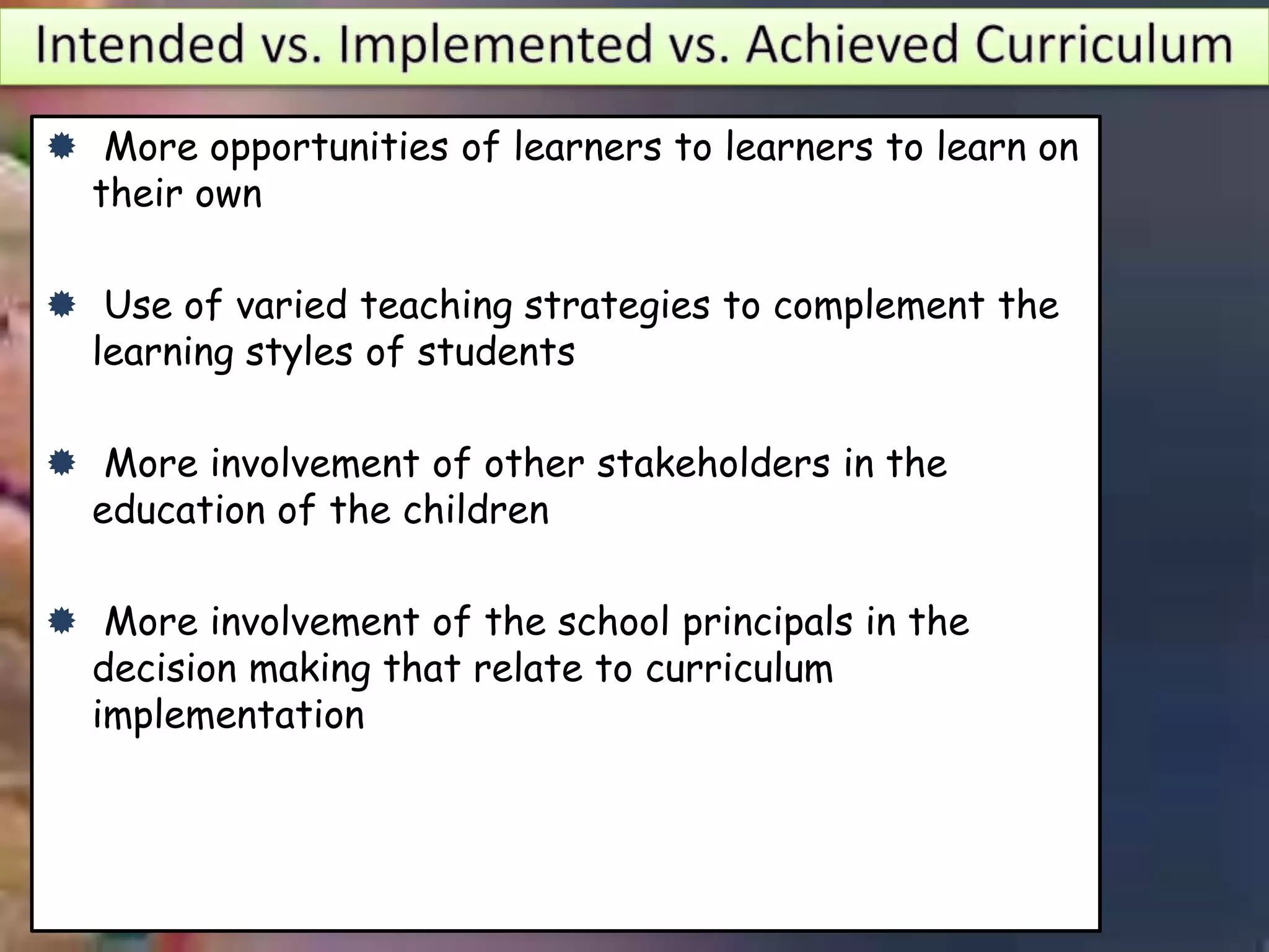 intended vs implemented vs achieved curriculum | PPTX