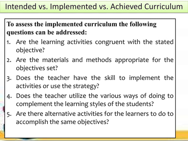 intended vs implemented vs achieved curriculum | PPTX | Educational ...