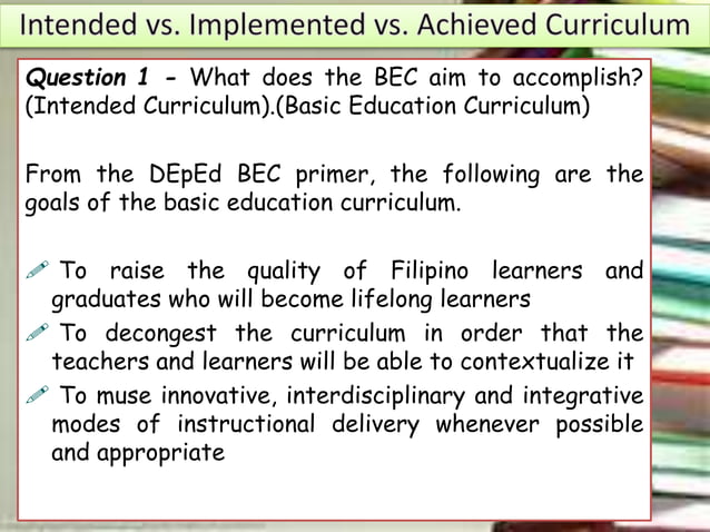 intended vs implemented vs achieved curriculum | PPTX | Educational ...