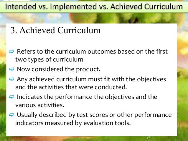 intended vs implemented vs achieved curriculum