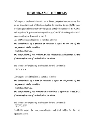 Boolean Algebra and Logic Smiplification | PDF