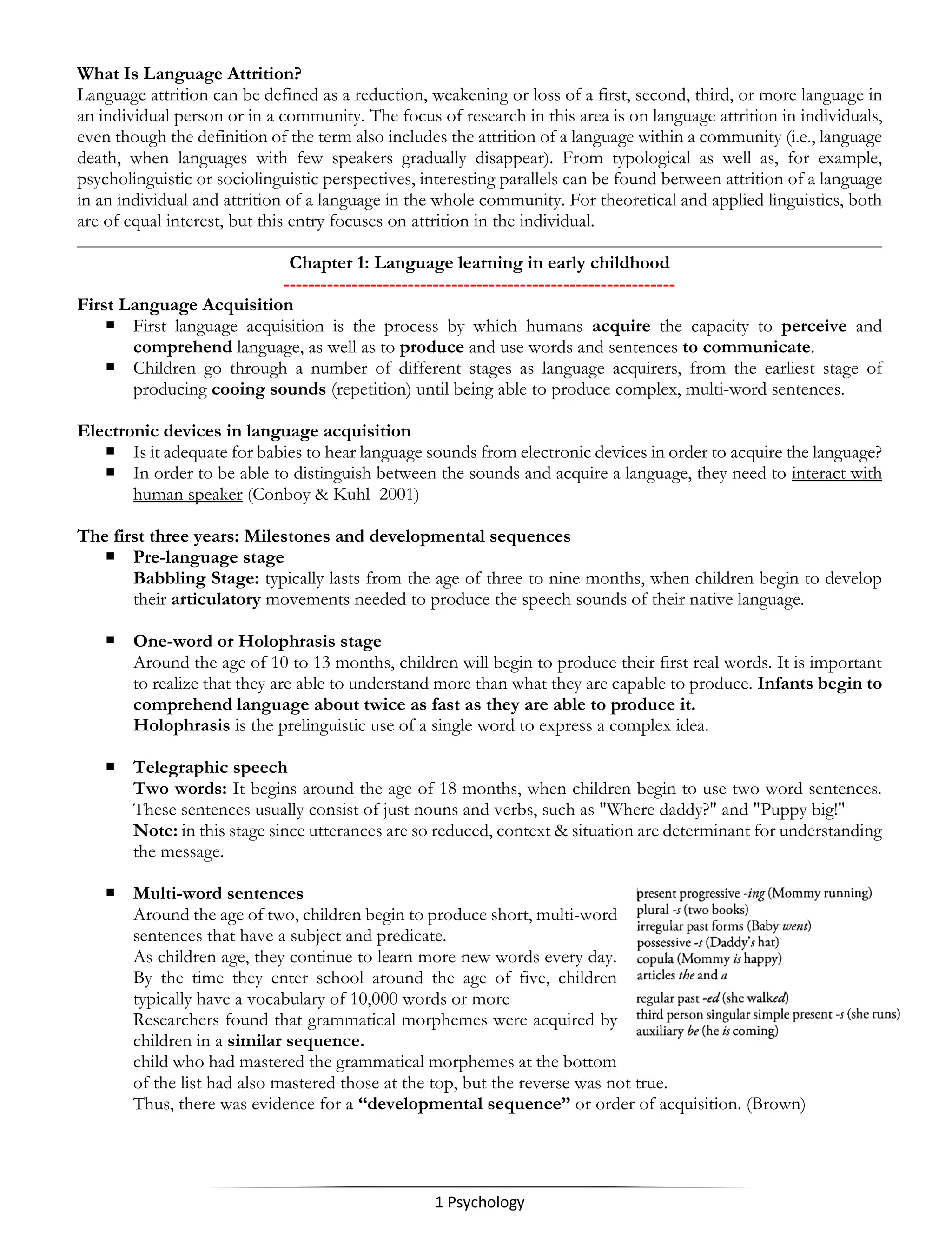Psycholinguistics - Part 2 | PDF | Parenting Babies and Toddlers | Parenting