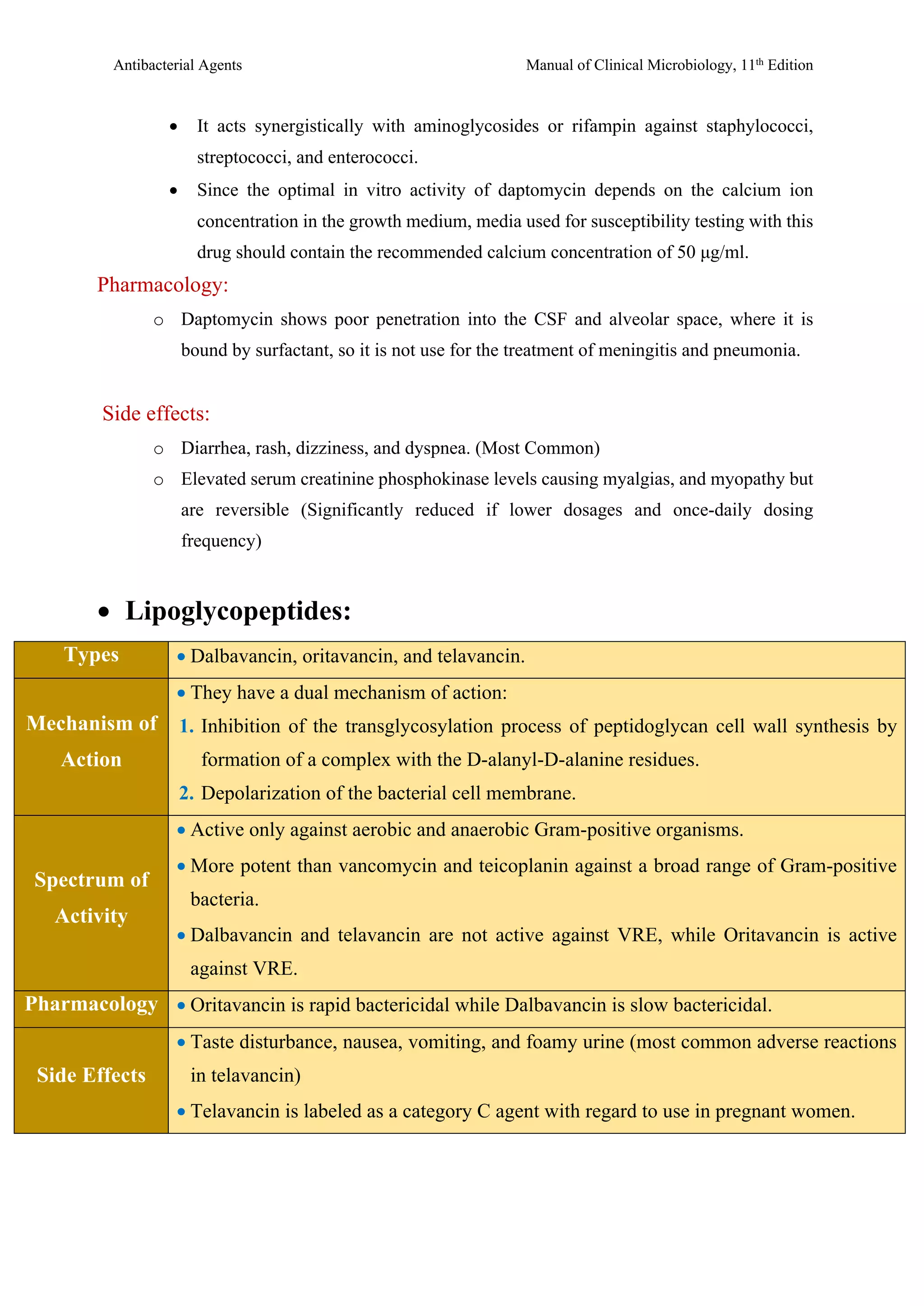 Glycopeptides, Lipopeptides, Lipoglycopeptides and Polymyxins ...