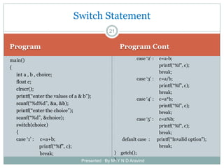 Selection & Making Decisions in c | PDF