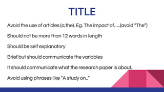 Framing a research question | PPTX