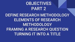 Framing a research question | PPTX