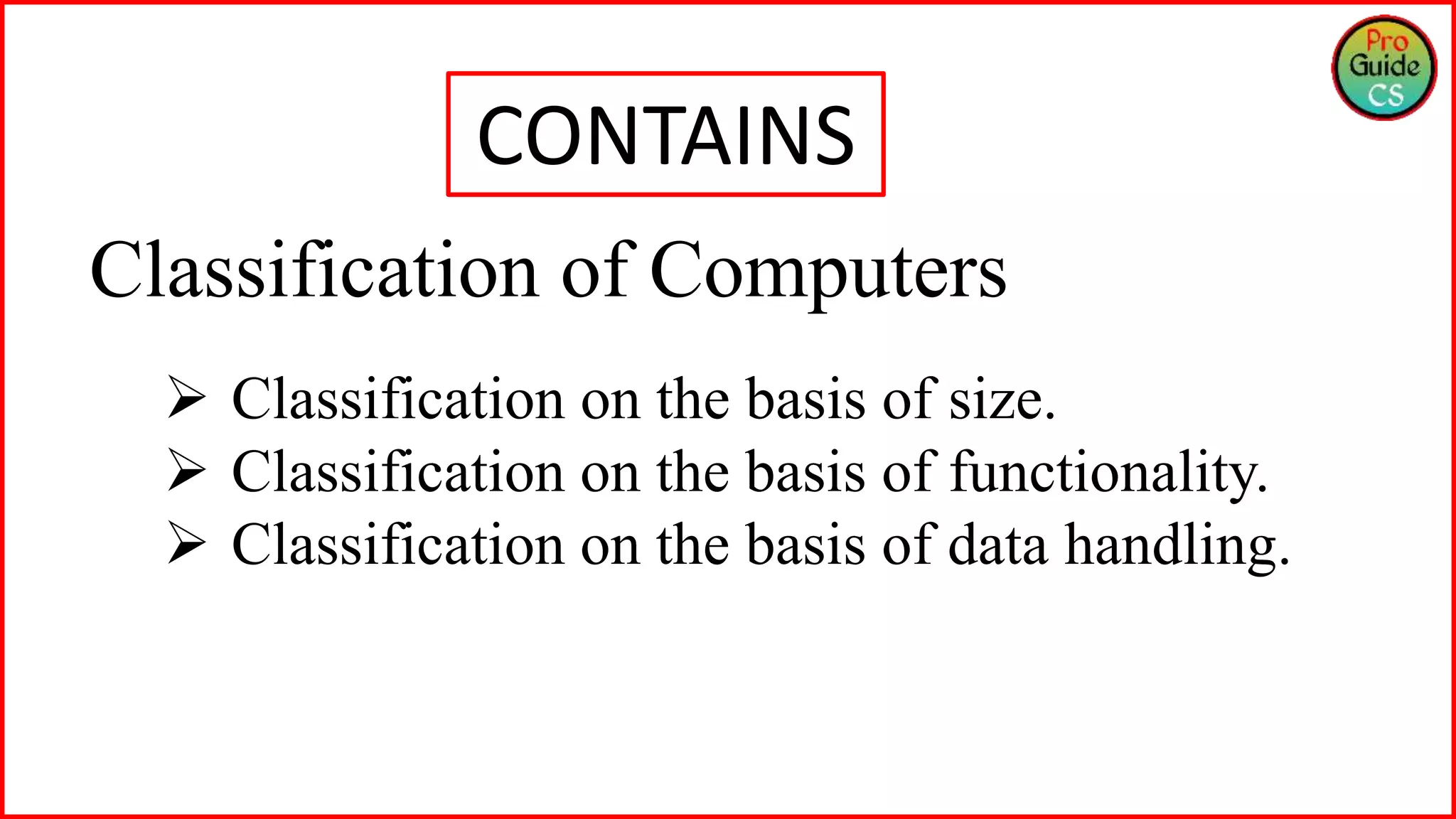 Part 2 Classification of Computers | PPT