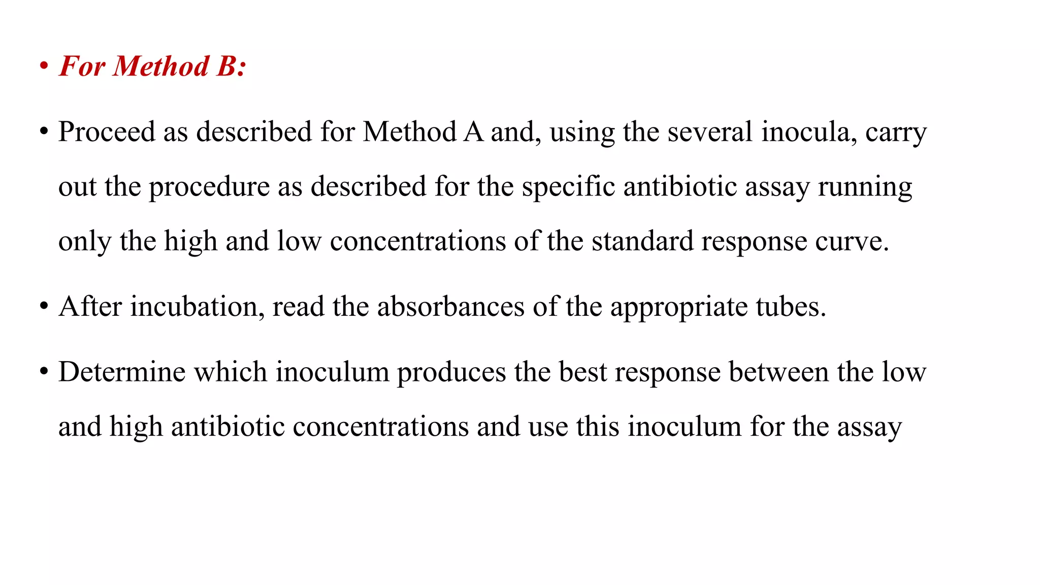Principles and methods of different microbiological assay, methods for ...