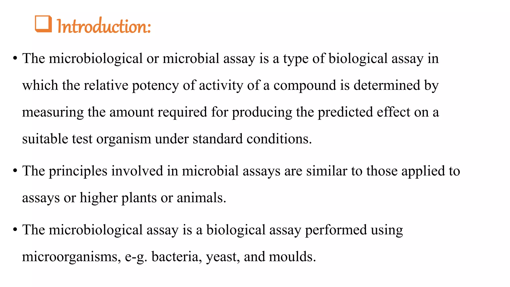 Principles and methods of different microbiological assay, methods for ...