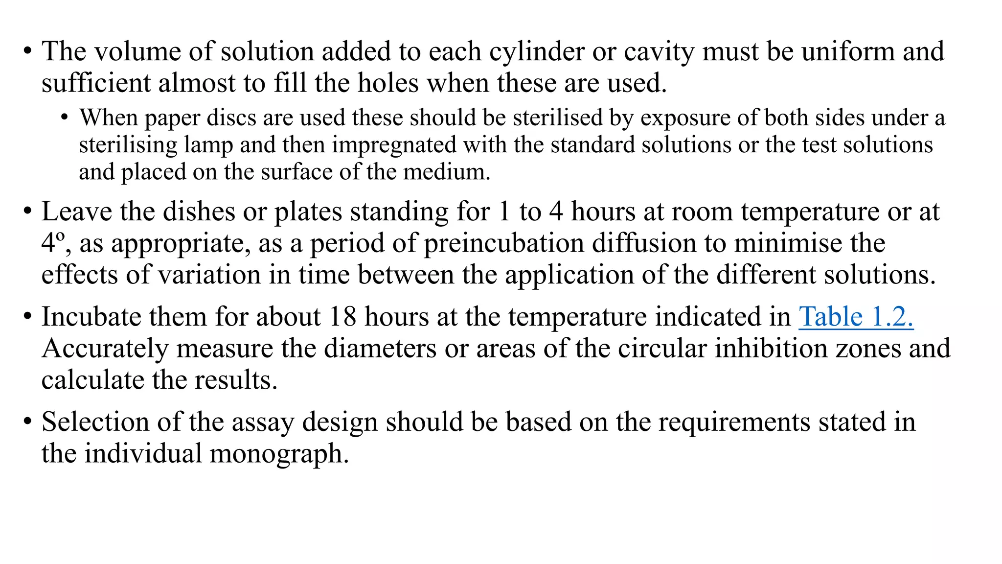 Principles and methods of different microbiological assay, methods for standardization of ...
