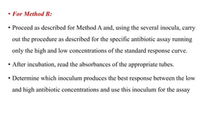 Principles and methods of different microbiological assay, methods for ...