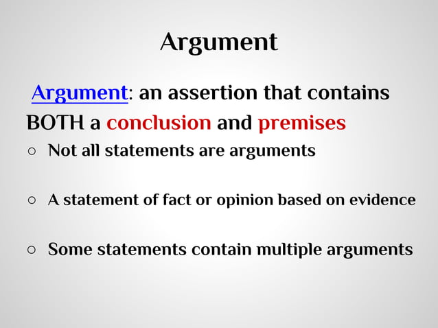 Understanding Logical Argumentation Structure And Reasoning Ppt