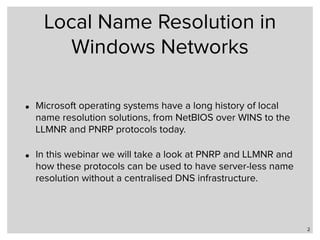 Part 2 - Local Name Resolution in Windows Networks | PDF