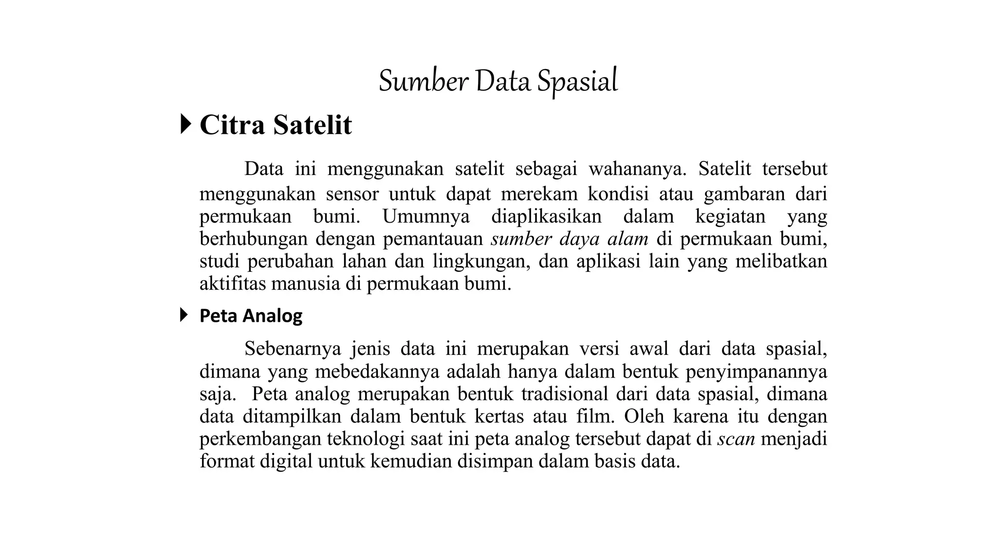 Part 2 - data informasi, data spasial dan data raster (GIS) | PPTX