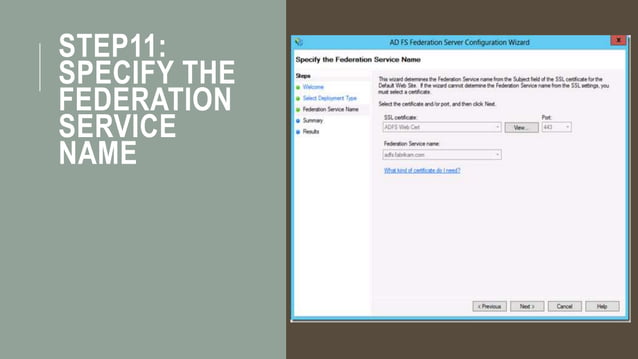 Part 2 - Setup ADFS (Active Directory Federation Service) | PPTX ...
