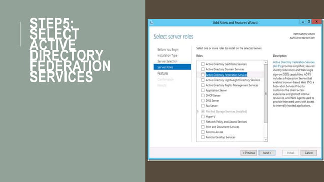 Part 2 - Setup ADFS (Active Directory Federation Service) | PPTX ...