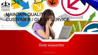Part 2 maintain quality customer service | PPT